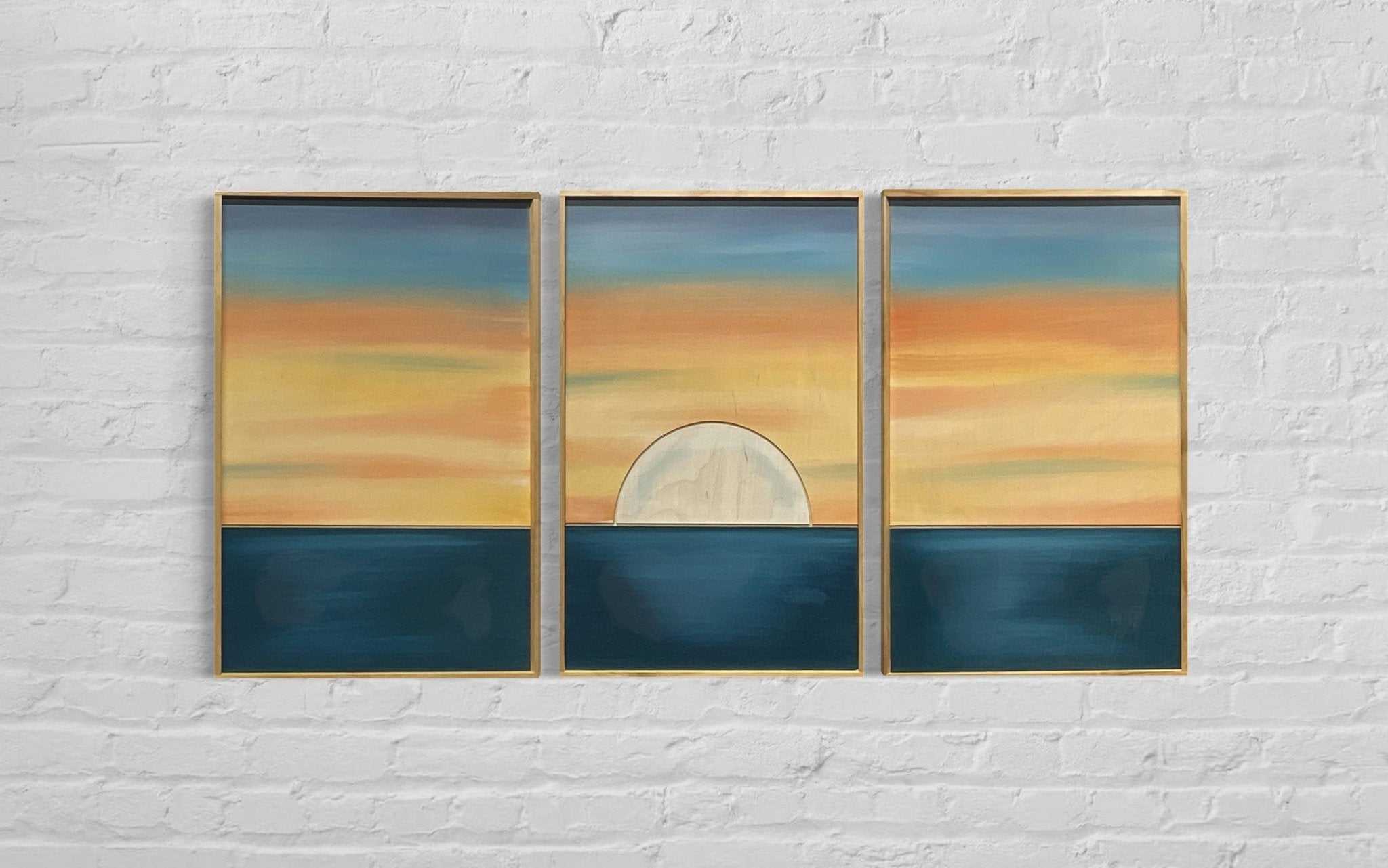 3-Piece Engraved Ocean Sunset Wood Wall Art - Vintage Adventures, LLC